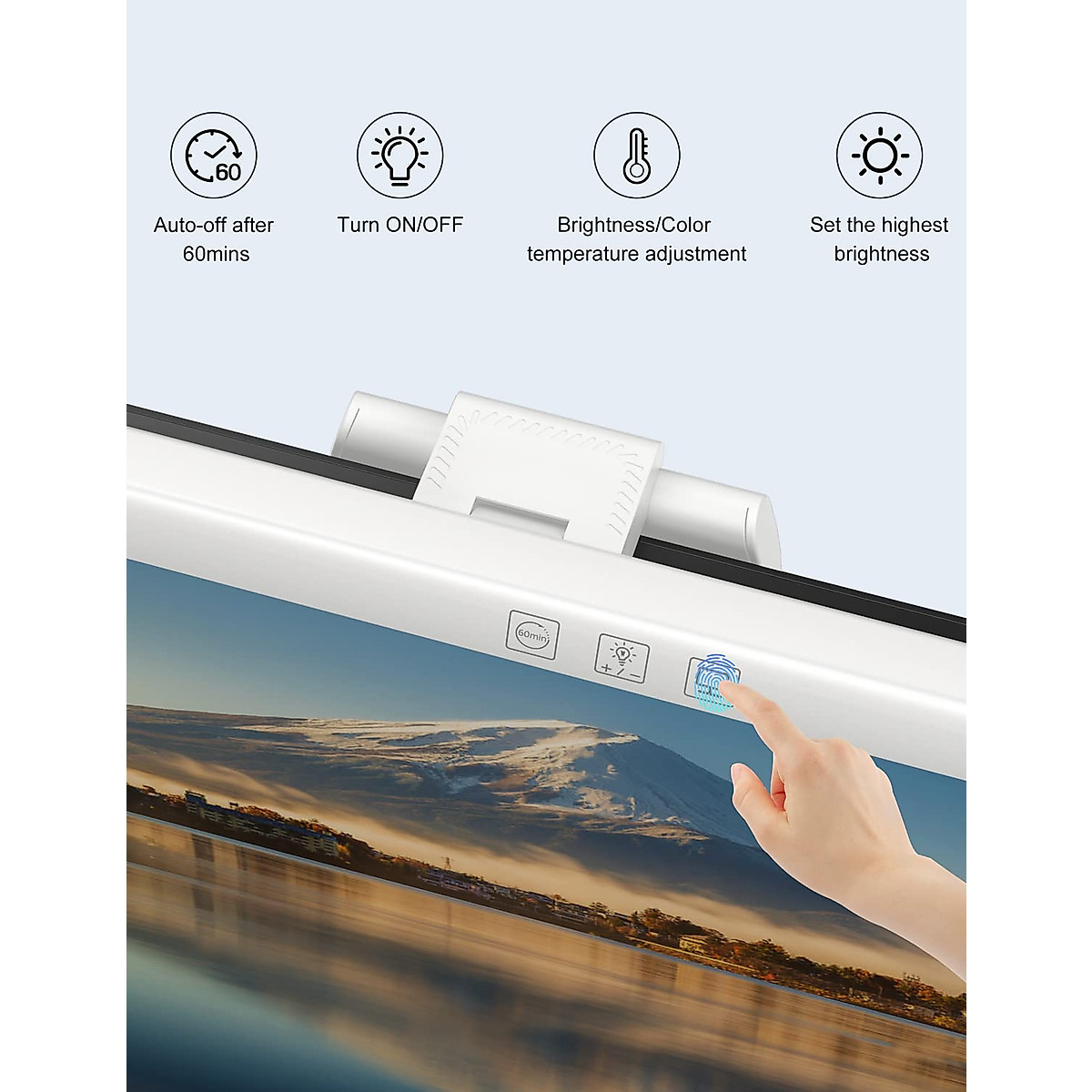 Kaulsoue Monitor Light Bar, Ultra-Wide 19.69" Screen Light Bar with Touch Control, Eye Care Monitor Lamp with 3 Color Modes, No Glare, USB Powered LED Desk Lamp for Office/Home/Study Room