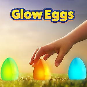 PartySticks 48 Easter Glow Eggs & 144 Mini Glow Sticks 192pcs Total, Glow-in-The-Dark Kids Teens Adults Easter Basket Stuffers Fillers Gift for Hunt Game, Party Favors, Boys Girls Classroom Prizes