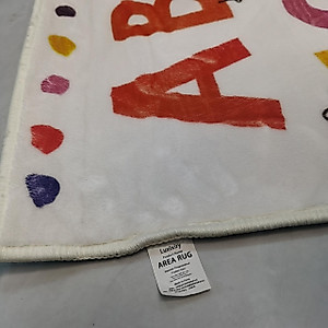 Luxixiry ABC Alphabet Kids Rug, Cotton Soft Plush Play Mat for Playroom Bedroom Living Room Playmat Home Décor (White, 31.5"x39")