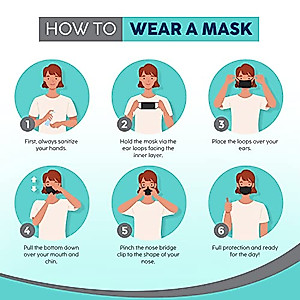 Hannah Linen Disposable Face Mask, 3-Ply Protection with Comfortable Nose Clip and Ear Loops for Adult Men, Women, and Teens