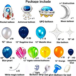 Lyland Outer Space Balloons Garland kit Space Birthday Decorations Party Supplies for Boy Galaxy Space Theme Party Decorations Arch Kit for Kids Birthday Babyshower Universe Rocket Astronaut Set
