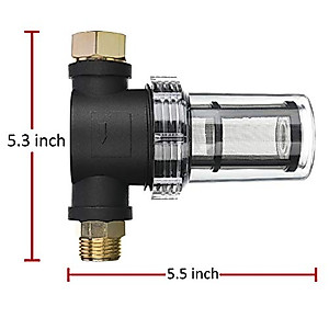Tool Daily Garden Hose Filter for Pressure Washer Inlet Water, Sediment Filter Attachment, with 100 Mesh and 40 Mesh Screen