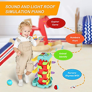 INSOON 4 in 1 Baby Activity Cube Toddler Toys age 1-2 with Music Lights Race Track Ball Toys for 1 2 3 4 Year Old Girls Boys STEM Developmental Fun Learning Toy Montessori Fine Motor Best Toddler Gift