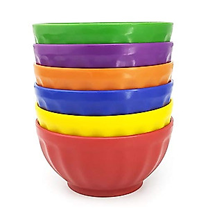 Unbreakable 28-ounce Plastic Bowls Reusable Set of 12 Colored Salad Bowls for Parties, Dishwasher safe, BPA Free