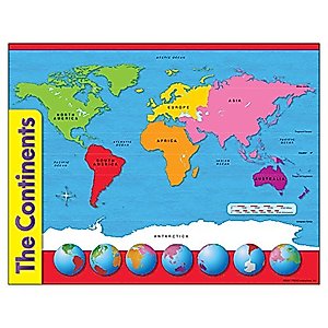 TREND ENTERPRISES, INC. The Continents Learning Chart, 17" x 22"