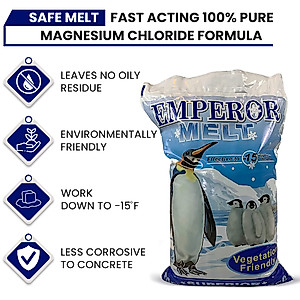 Emperor Blue Ice Melt. Environmentally Friendly Ice Melter and Pet Safe Ice Melt Effective to temperatures of -15 Degrees Fahrenheit. Comes in a 50lb Bag (1)