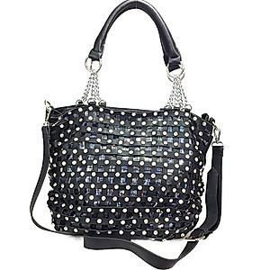Zzfab Premium Classic Net Bling Handbag Black