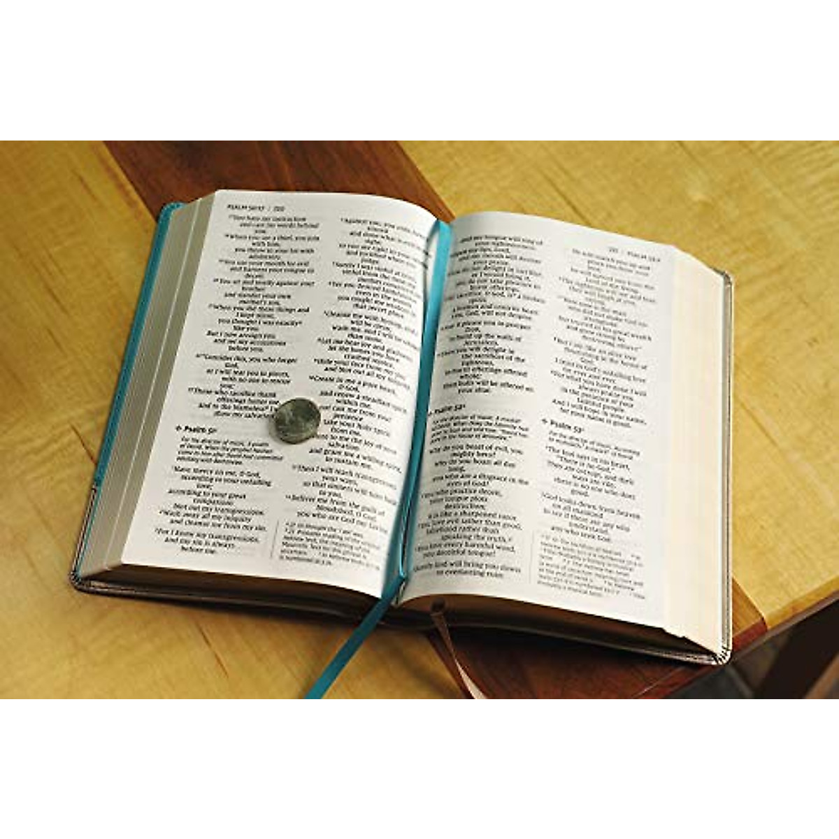 NIV, Personal Size Bible, Large Print, Leathersoft, Teal/Gold, Red Letter, Comfort Print