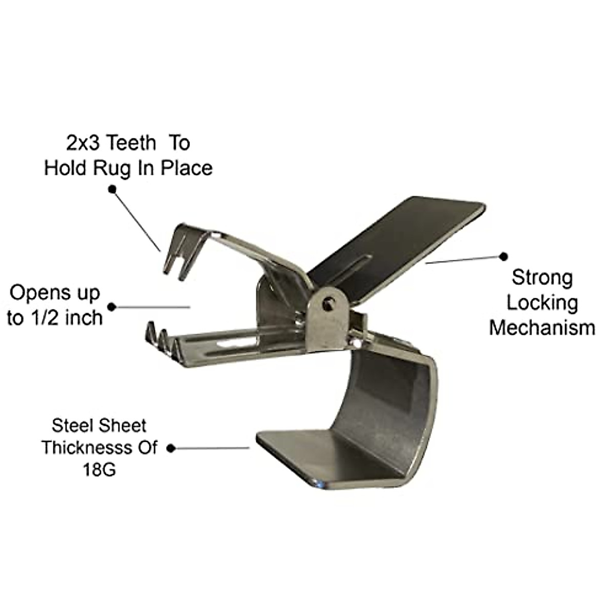 Home Must Haves Steel Rug Clips for Display/Hanging Clips/Rug Grippers/Rug Clamps/Rug Holders/Rug Hangers - Pack of 100