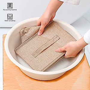 Futureskyfish Collapsible Storage Bins with Lids Closet Storage Bins Fabric Storage Bin with Lid Extra Large Storage Bins with Lids Clothing Sto Beige