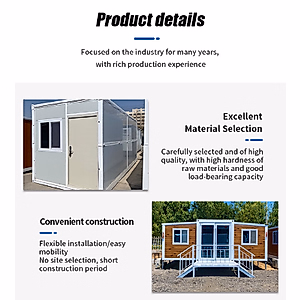 Foldable Prefabricated Container Home - Modular Tiny Home with Customizable Bathroom, Kitchen, Living Room & Bedroom - Ideal Mobile Home for Adults