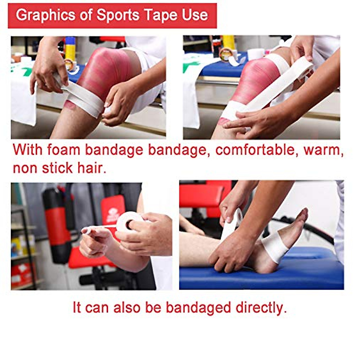 10M White Sport Kinesiology Elastic Bandage Wrap Tape for Knee Finger Ankle Palm Shoulder Muscle Strain Injury Support