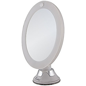 Zadro LED Lighted 10X Magnification Z'Swivel Power Suction Cup Vanity Wall Mount Beauty Makeup Mirror, White