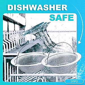 Sink Drain Strainer, 2 PCS Kitchen Sink Strainer - Upgraded Large Wide Rim 4.3" Diameter Stainless Sink Strainers for Kitchen Sinks, Suitable for Most Sink Drains, Anti Clogging - Silver with pull tab