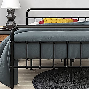 ZINUS Florence Metal Platform Bed Frame / Mattress Foundation / No Box Spring Needed / Easy Assembly, Black, Queen