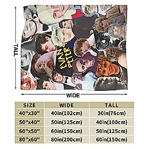 Evan Peters Collage Blanket Ultra-Soft Micro Fleece Blanket for Couch Bed Car Warm Throw Blanket Suitable for All Season