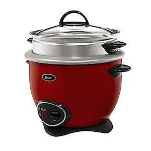 Oster CKSTRCMS14-R 7-Cup uncooked resulting in 14-Cup cooked Rice Cooker with Steam Tray, Red