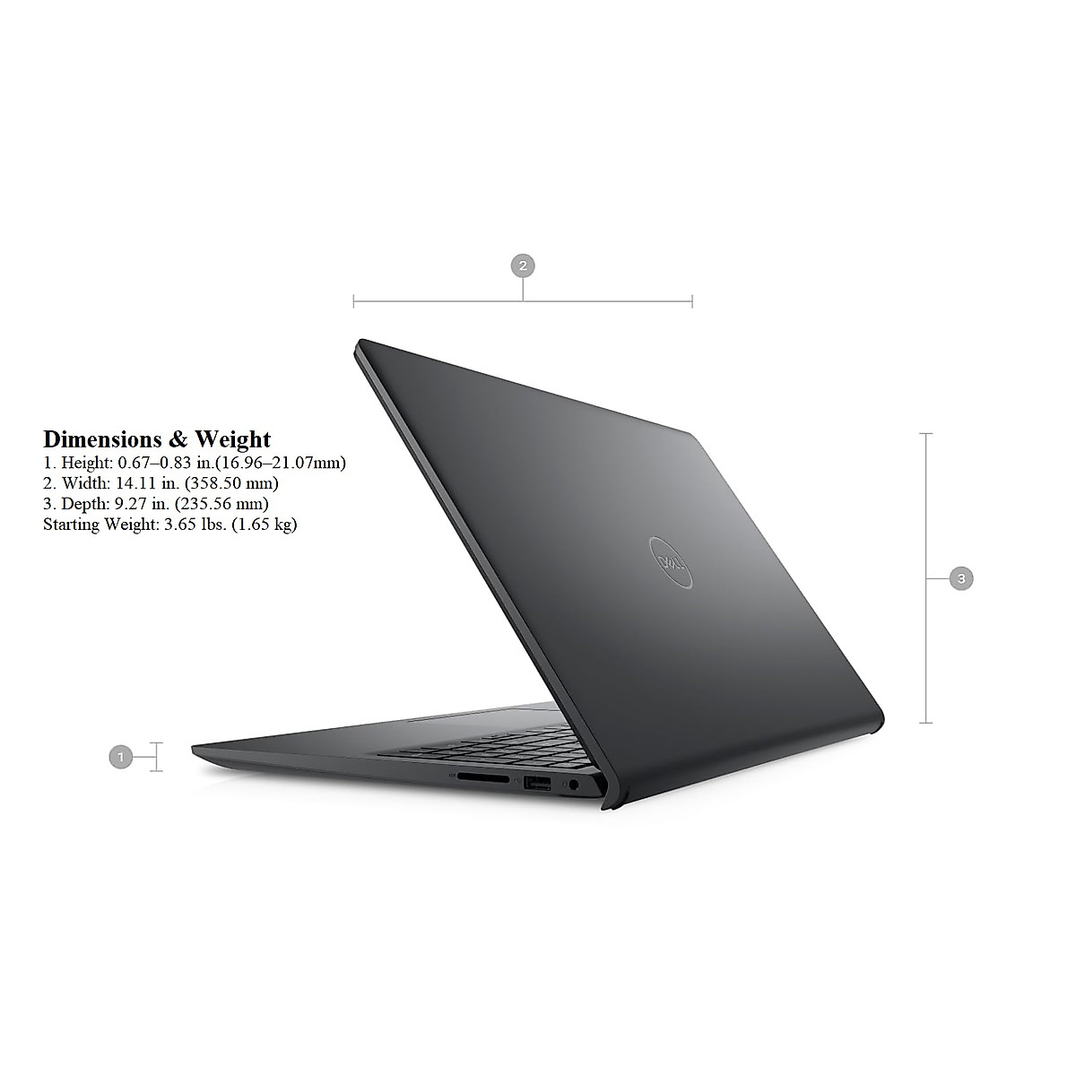 DELL 2023 Inspiron 15 Business Laptop, 15.6" 1920x1080 FHD Display, Intel Quad-Core i5-1135G7 2.4 GHz, 16GB DDR4, 1TB PCIe SSD, Windows 11 Pro,Webcam, SD Card Reader, WiFi,Bluetooth, Carbon Black