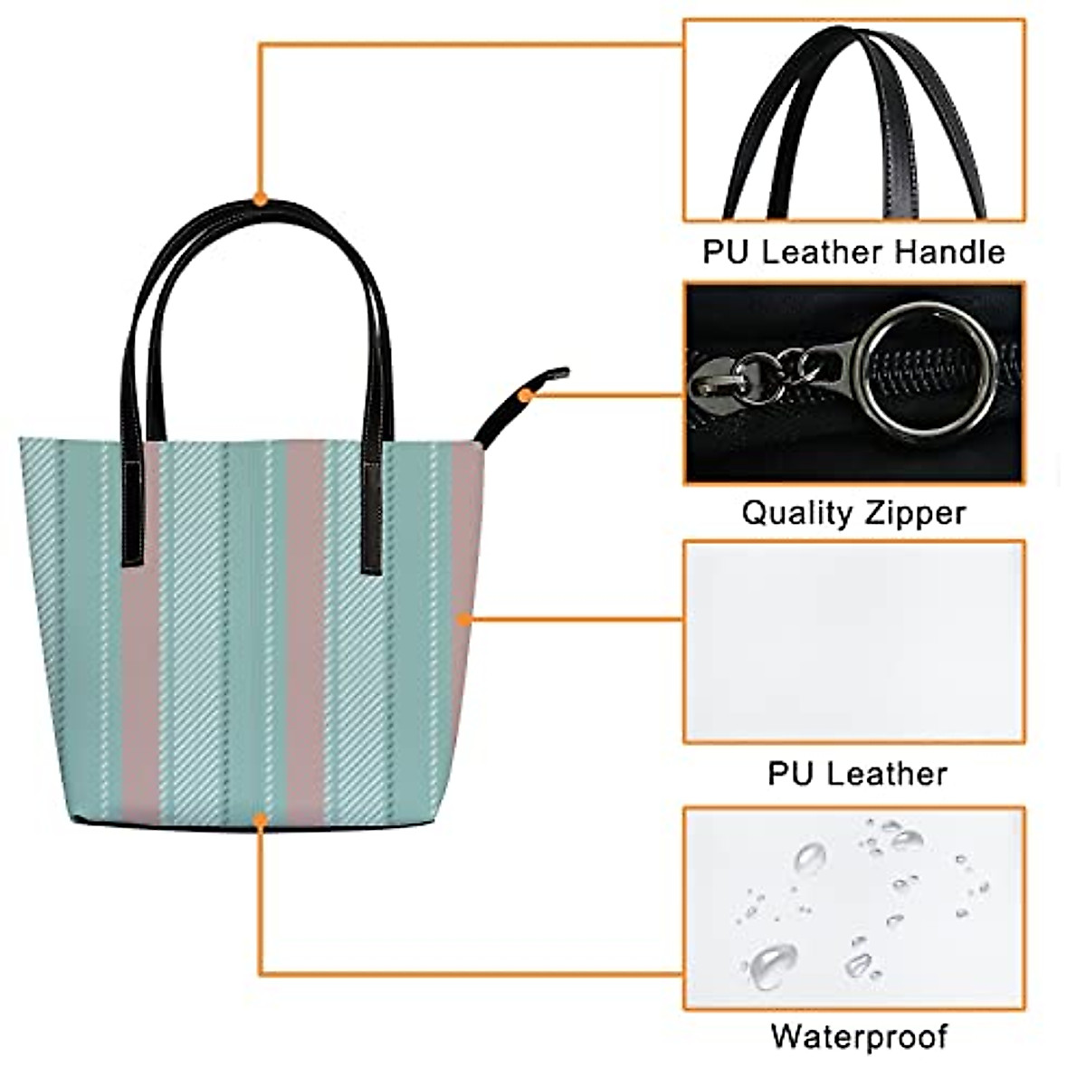 Fashion Tote Handbags Women's Soft Tote Shoulder Bag for Women Work Shopping Top Handle Satchel Bags, 15.8×4×15.4 inches,Retro Green Pattern