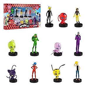 P.M.I. Miraculous Ladybug Stamps for Kids |12 Miraculous Ladybug Stampers Out of 16 Collectibles in 1 Pack | Miraculous Ladybug Stationery, Stampers, Birthday Party Supplies - Cat Noir (Assortment A)