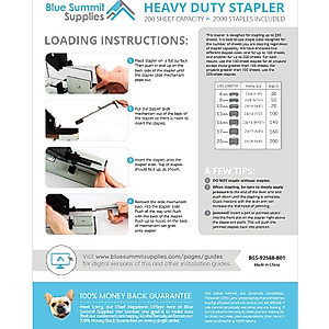 Heavy Duty Stapler, 240 Sheet Capacity, 2000 Staples Included, Tan