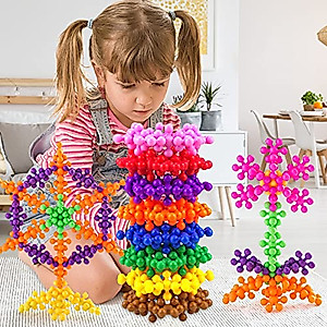 KCLROEO Building Blocks, 320 pcs Educational Building Toys STEM Toys Building Discs Sets Interlocking Solid Plastic for Preschool Kids Boys and Girls, Promotes Fine Motor Skills & Sensory Development