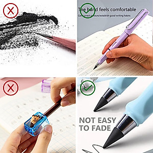 Vanleonet 6 Sets Forever Pencils with Erase, Inkless Magic Pencil, Infinity Reusable Pencil,Pencil That Never Everlasting Pencil, Endless Pencil with 18Pcs Replacement Pencil Tips