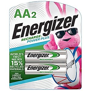 Energizer Power Plus Rechargeable AA Batteries (2 Pack), Double A Batteries