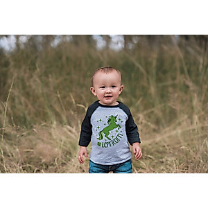 7 ate 9 Apparel Kids Funny Irish Unicorn St. Patricks Day Grey Raglan Tee 4T