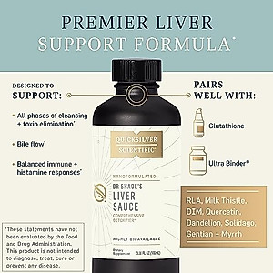 Quicksilver Scientific PushCatch Liver Detox Cleanse - 2 Piece Kit with Ultra Binder (Packets) & Liver Sauce (Liver Support Supplement with Milk Thistle Extract) to Support GI Detox & Toxin Binding