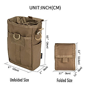 EXCELLENT ELITE SPANKER Molle Dump Pouch Drawstring Magazine Utility Pouch Folding Dump Waist Bag(Coyote Brown)