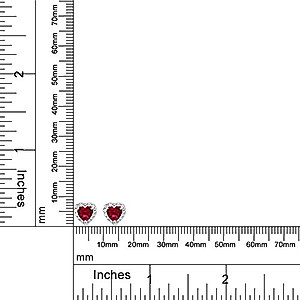 Gem Stone King 925 Sterling Silver Heart Shape Halo Cubic Zirconia Earring For Women | 2.32 Cttw | 5MM Center Stone | Post Brilliant Round CZ Halo Earrings