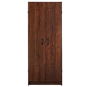 ClosetMaid Pantry Cabinet Cupboard with 2 Doors Adjustable Shelves, Standing, Storage for Kitchen, Laundry or Utility Room, Dark Cherry & , Dark Cherry 1307 Stackable 2-Door Organizer