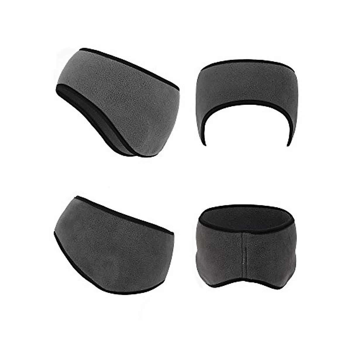 BBTO 3 Pcs Ear Warmer Fleece Headbands Ear Muffs Winter Running Gear for Women Men Adult Kids(Black, Gray, Navy)