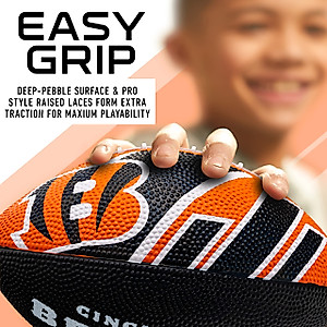Franklin Sports NFL Cincinnati Bengals Football - Youth Football - Mini 8.5" Rubber Ball - Perfect for Kids - Team Logos and Colors