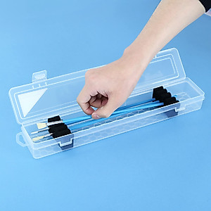 RISLISO, Paint Brush Holder for Long Paintbrushes, Fine Art Portable Paint Brush Organizer Case,Clear 2Pcs, TB 018