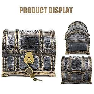 Pirate Treasure Chest for Kids Toy Treasure Box,Pirate-Themed Party Birthday Gifts,Treasure Chest for Kids Prizes Games.(Dome B)