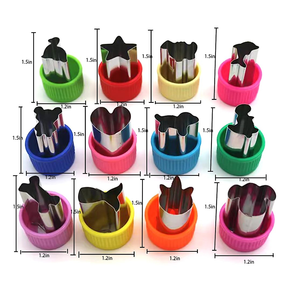 Vegetable Cutter Shapes Set, 12pcs, Mini Cookie Cutters Set Fruit Cookie Pastry Stamps Mold -for Kids Baking and Food Supplement Accessories