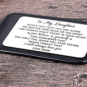 Mother To Daughter Wallet Card Inserts Valentine Gifts for stepdaughter from Mom Graduation Mothers Day 16 18th Birthday For Her Teen Adult Women Teenage Girls Inspirational Gifts Christmas