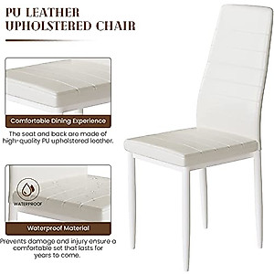 Faux Marble Dining Set for Small Spaces Kitchen 4 Table with Chairs Home Furniture