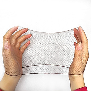 50 Pcs Hair Net 20 Inch Invisible Elastic Mesh Wig Hairnet for Bun Hair Making Food Service Workes (Bulk Packing,Dark Brown)