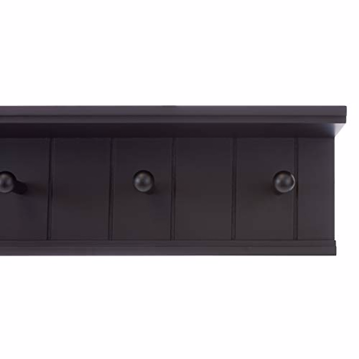 kieragrace Kian Wall Shelf with Five Pegs - Black, 24" by 5.25"