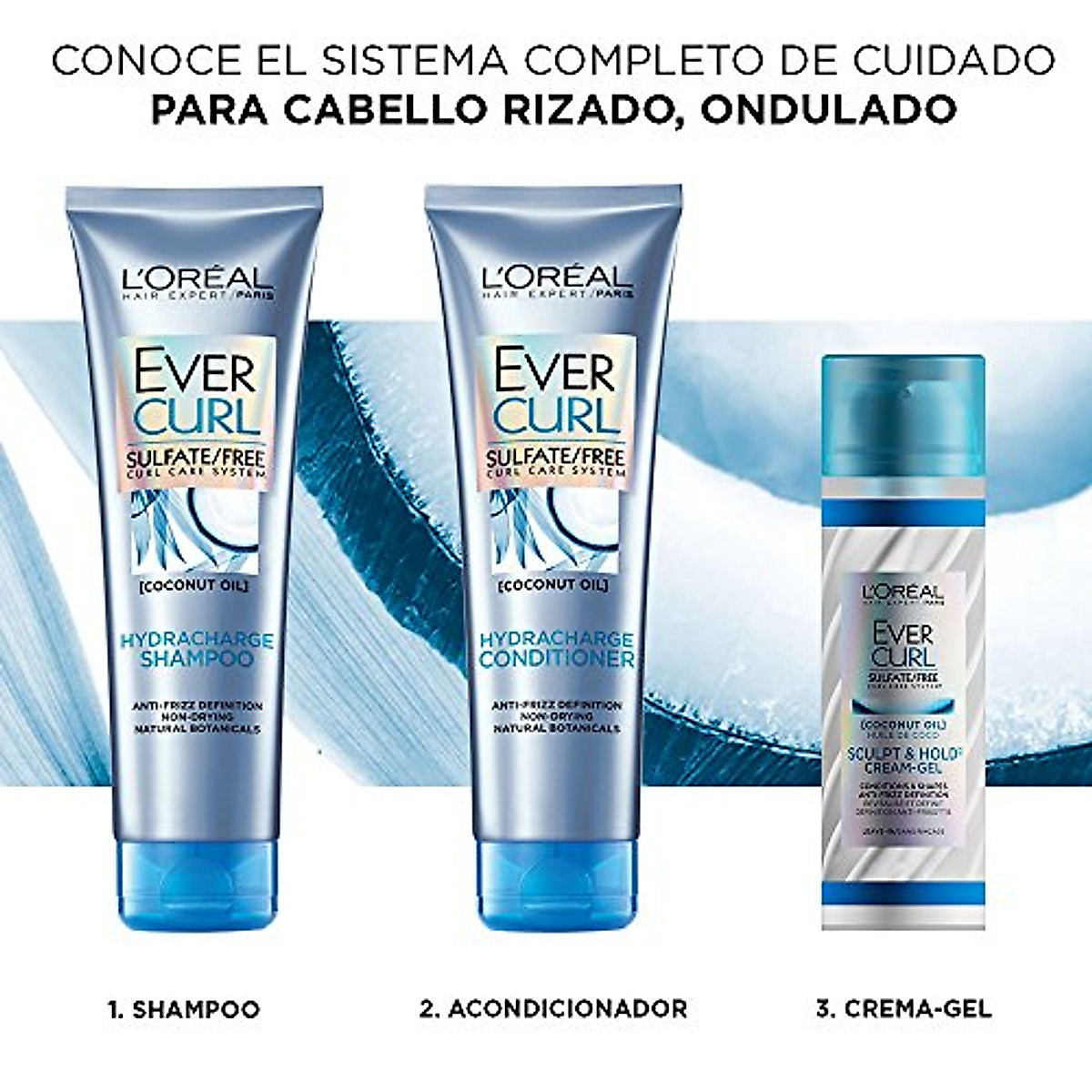 L’Oréal Paris EverCurl Sulfate Free Sculpt and Hold Cream-Gel, 5 Ounce