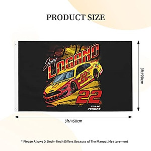 Joey Logano 22 3x5 Ft Flag Double-Sided Printing Banner Indoor Outdoor Decorative Flags Metal Grommets Durable