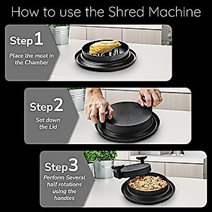 3 PCS Chicken Shredder,Shredder Pro Bowl with Meat Claws,Meat Shredder Tool with Handles,Heat Resistant Bear Claws for Shredding Meat,Meat Shredder,Chicken Tool,Non-Skid Chicken Shredder,black