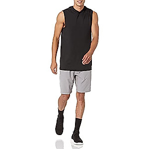 Amazon Essentials Men's Tech Stretch Sleeveless Hoodie, Black, Small