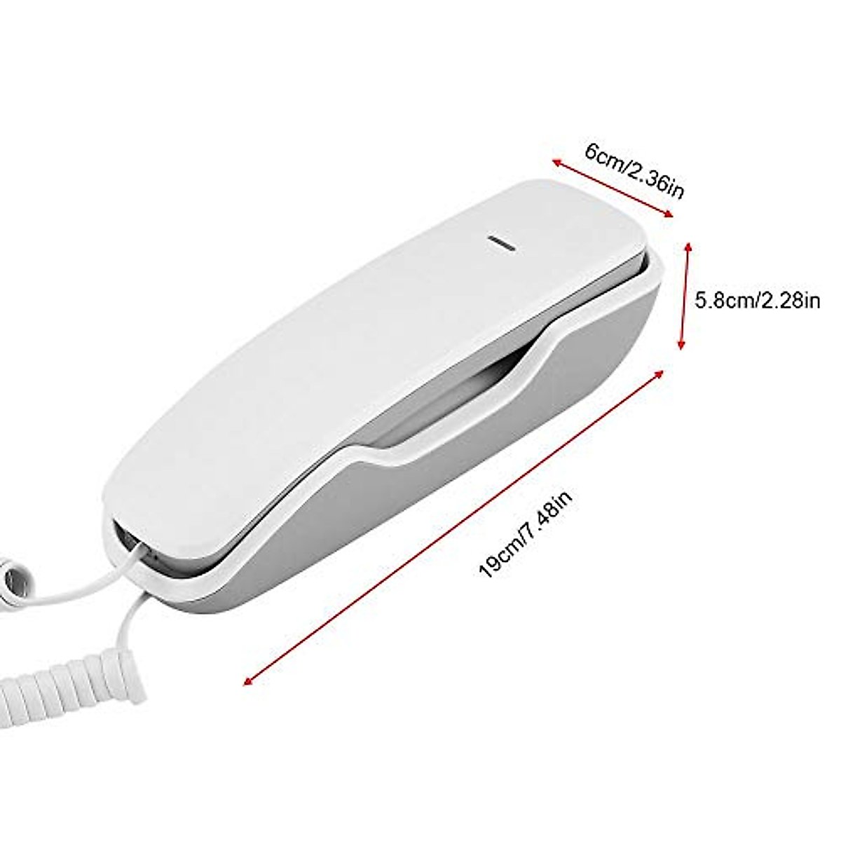 Expandable Corded Telephone, Trimline Corded Phone with Last Number Redial, Pause and Mute Function, Noise Cancelling Telephone for Home School Office Kitchen(Grey&White)