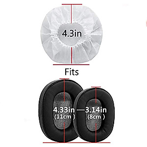 JYHF Disposable Sanitary Headphone Covers, Earpad Cover Ups for Headset Protector, Non-Woven Hygienic Sweat-Proof Stretchable White Ear Cover (200Pcs，4.3”)