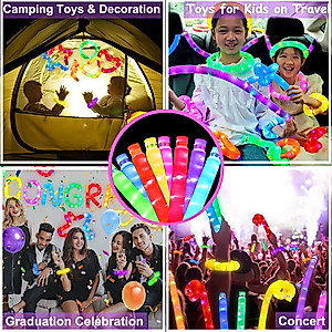 8 PCS Light Up Pop Tubes, LED Glow Sticks Party Favors for Kids 3-8-12, Fidget Stress Relief Toys, Toddlers Goodie gift Bag Stuffer Fillers,Classroom Prizes Rewards, 4th of July Party Supplies