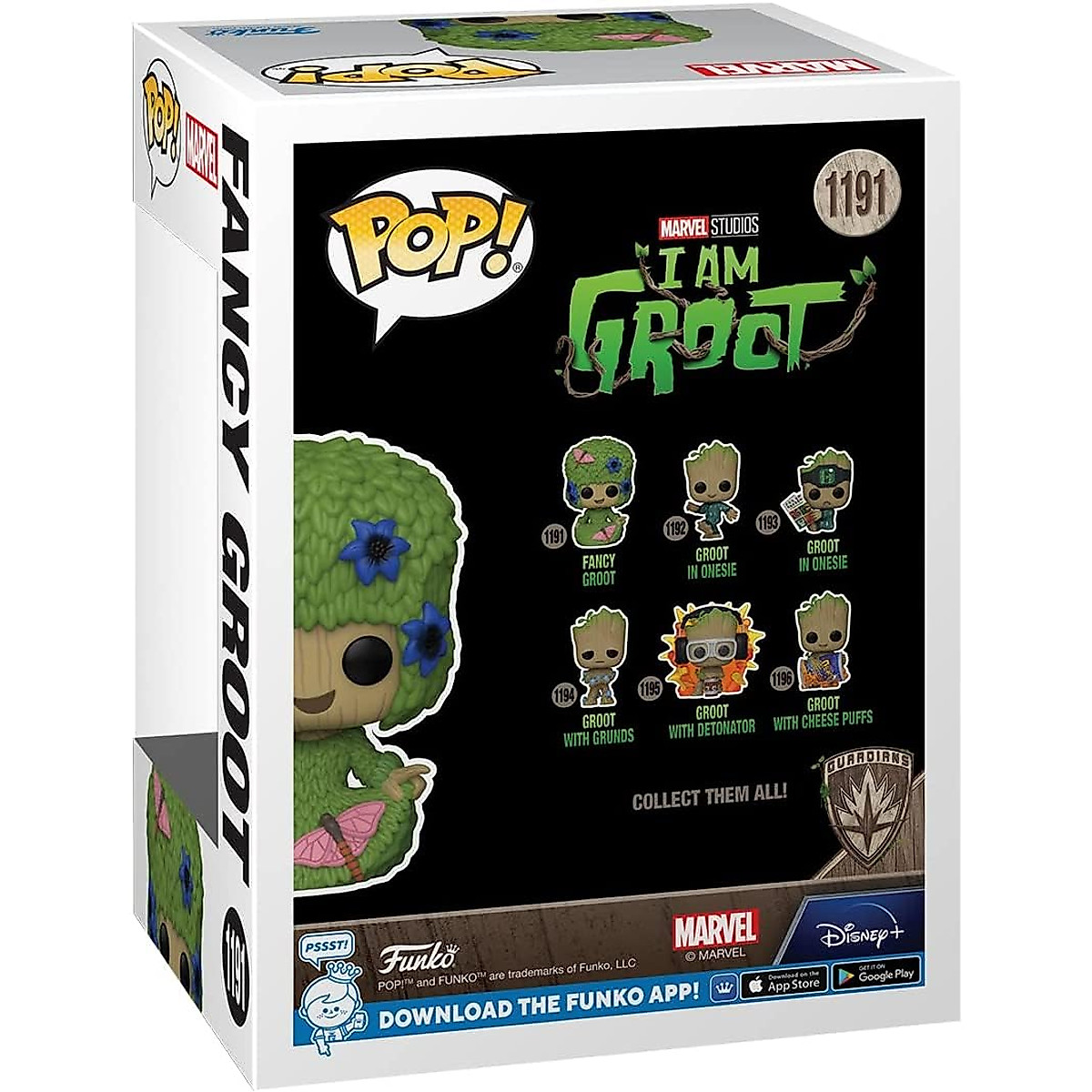 POP Marvel: I Am Groot - Fancy Groot Marie Hair Funko Vinyl Figure (Bundled with Compatible Box Protector Case), Multicolored, 3.75 inches